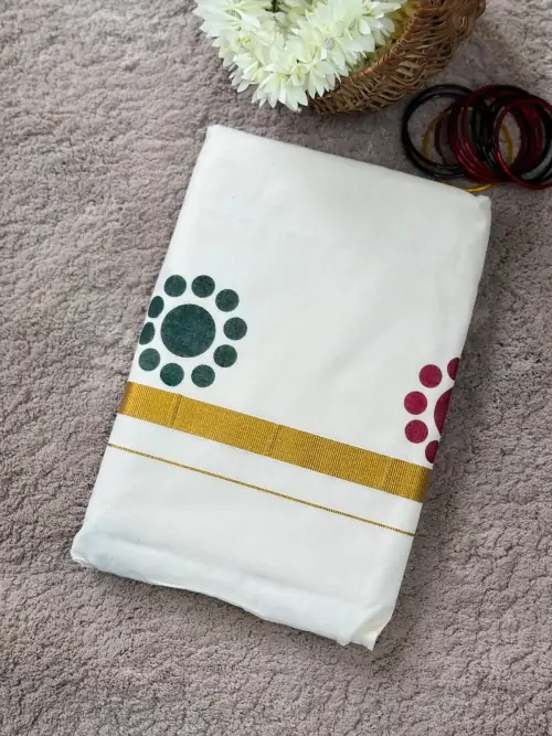 COTTON SAREE WITH MYLANCHI DESIGN - SR0293